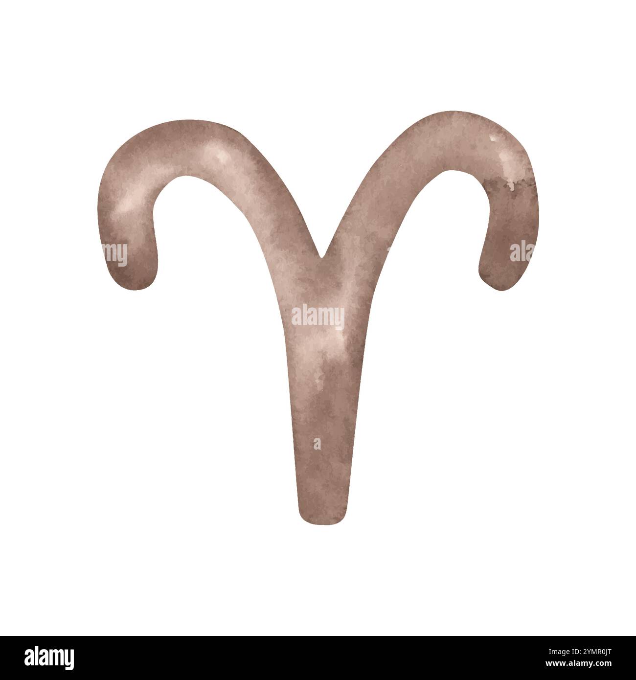 Zodiac watercolor hand-drawn illustration with symbols aries. Horoscope ...