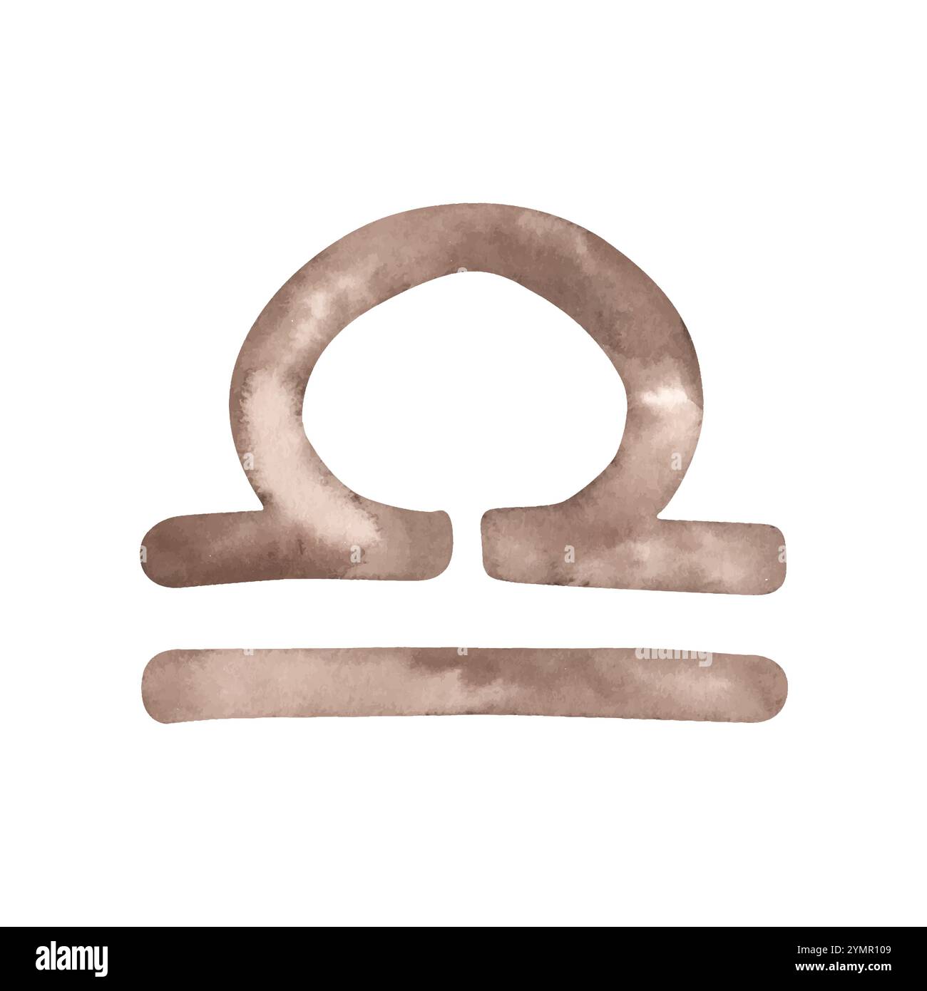 Zodiac watercolor hand-drawn illustration with symbols libra. Horoscope ...