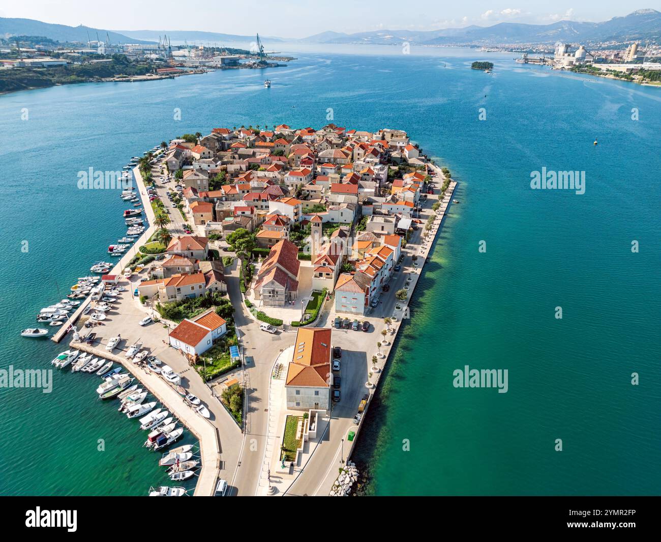 Aerial view of Vranjic village, for his beaty, the town is also known ...