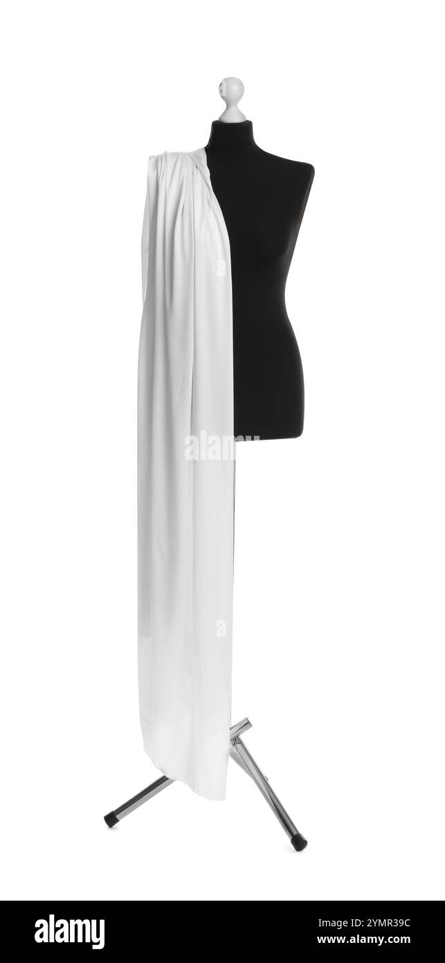 Draping fabric on female mannequin against white background Stock Photo ...