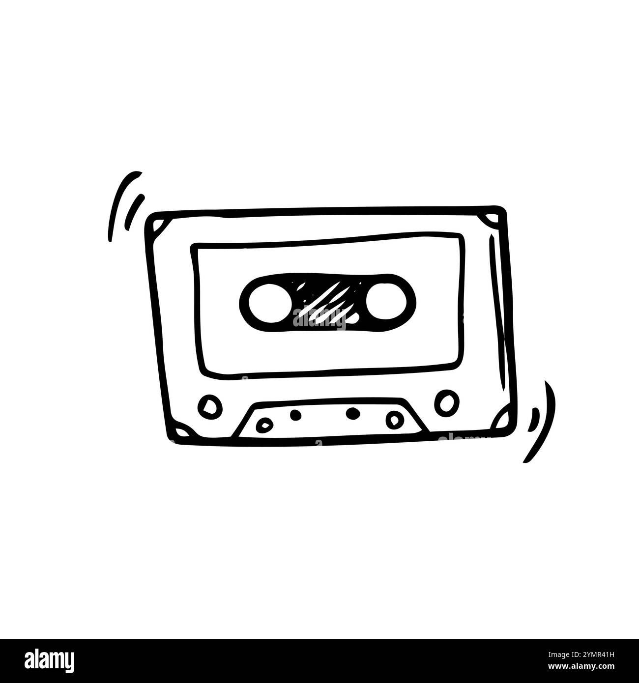 Vector illustration. Hand drawn doodle of Retro audio cassette. Analog ...