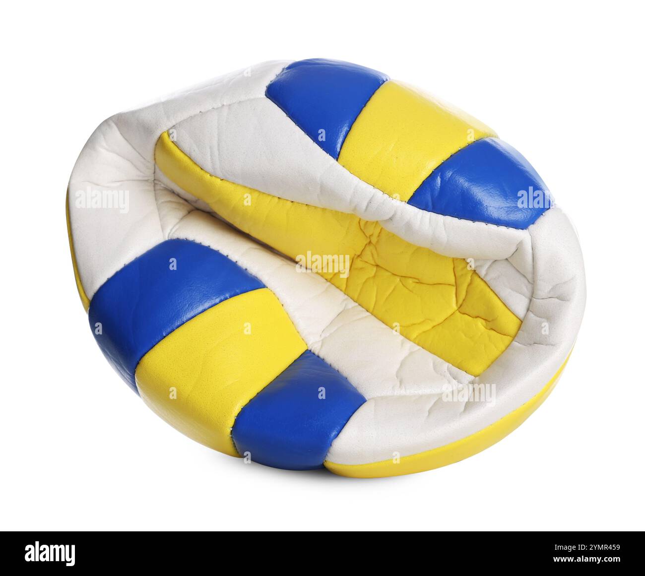One deflated volleyball ball isolated on white Stock Photo - Alamy