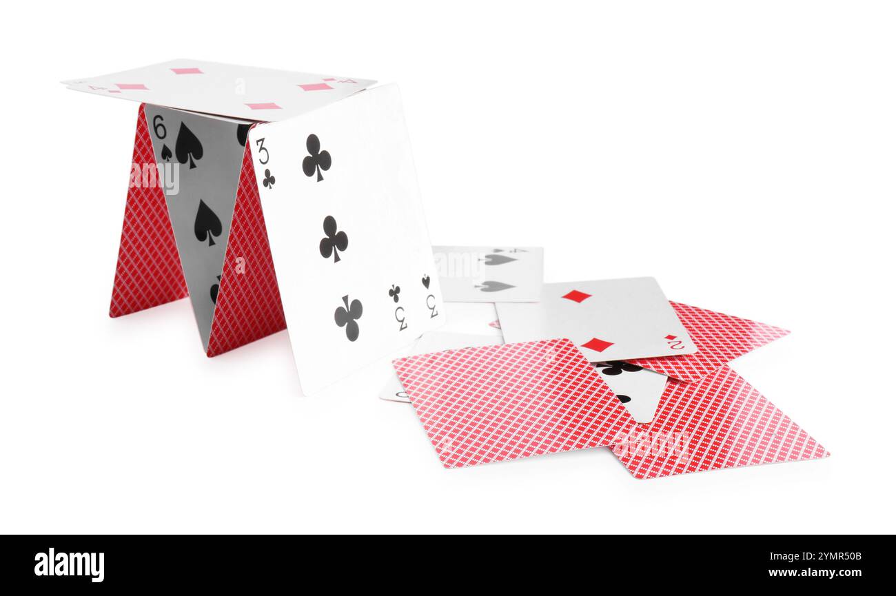Playing cards castle Cut Out Stock Images & Pictures - Alamy