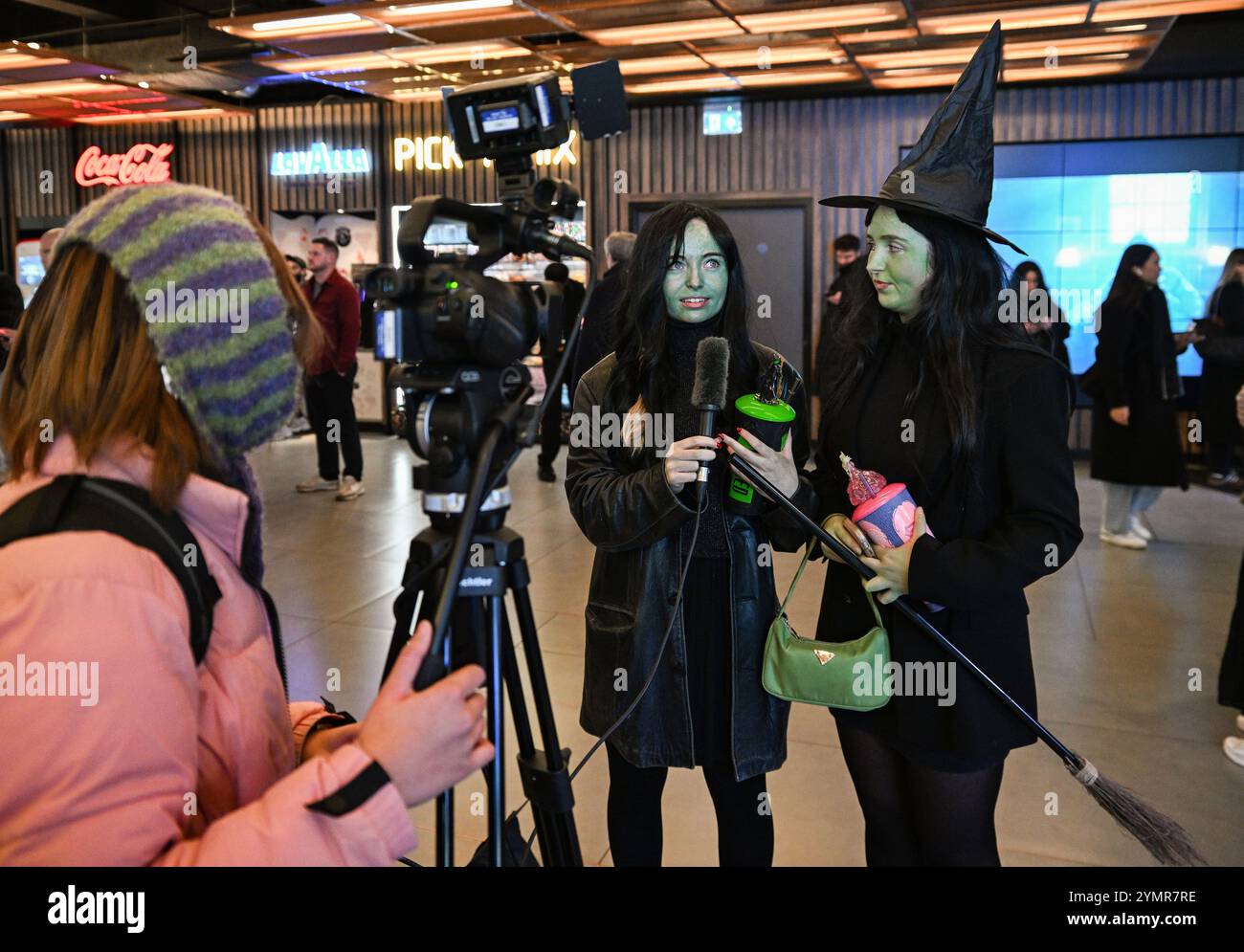 EDITORIAL USE ONLY Cinemagoers inside Vue West End in London's Leicester Square on opening night ...