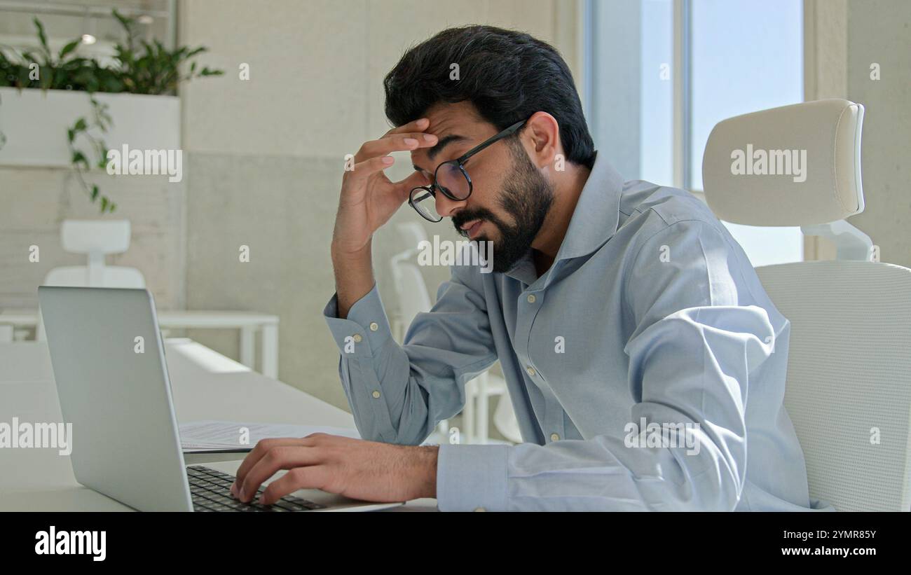 Tired man take off eyeglasses hi-res stock photography and images - Alamy