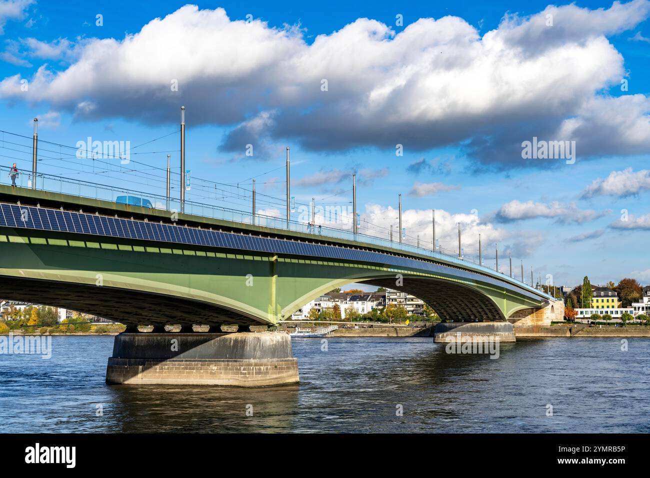 The Kennedy Bridge, the middle of Bonn's 3 Rhine bridges, connects the ...