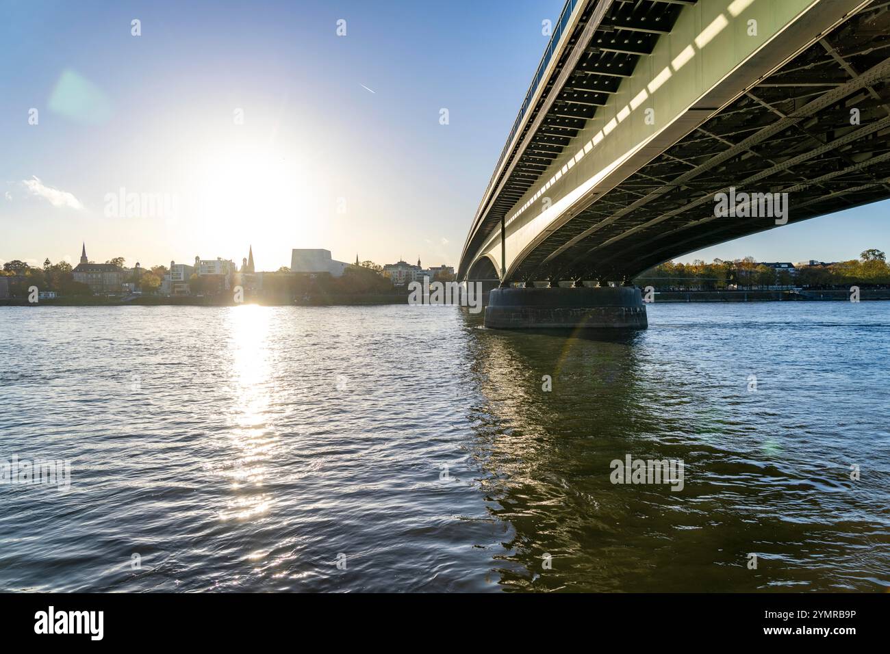 The Kennedy Bridge, the middle of Bonn's 3 Rhine bridges, connects the ...