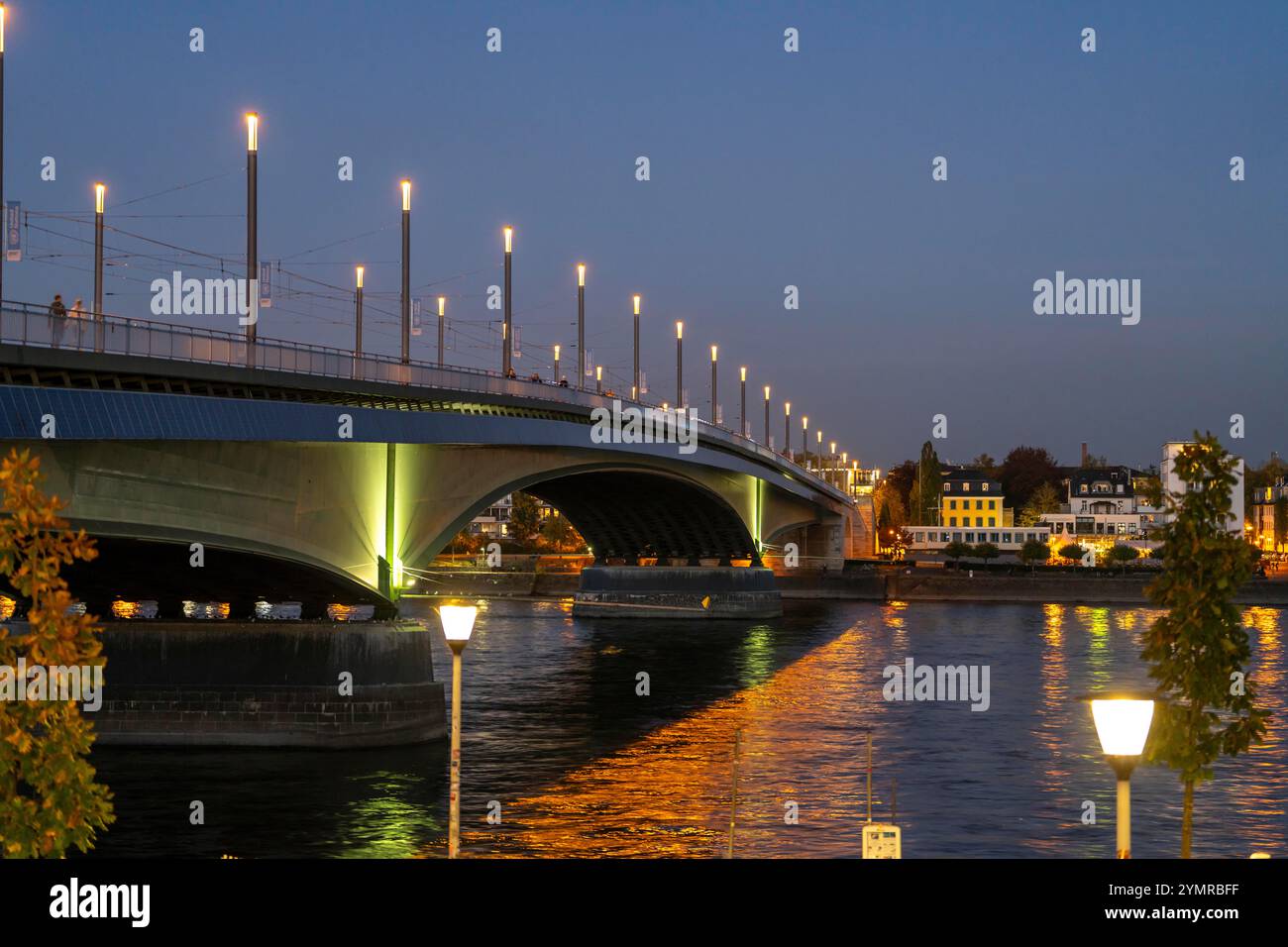 The Kennedy Bridge, the middle of Bonn's 3 Rhine bridges, connects the ...