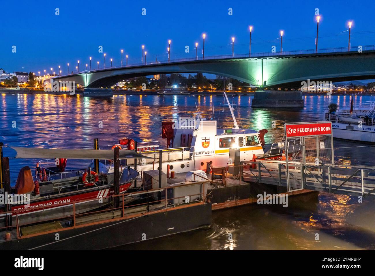 The Kennedy Bridge, the middle of Bonn's 3 Rhine bridges, connects the ...
