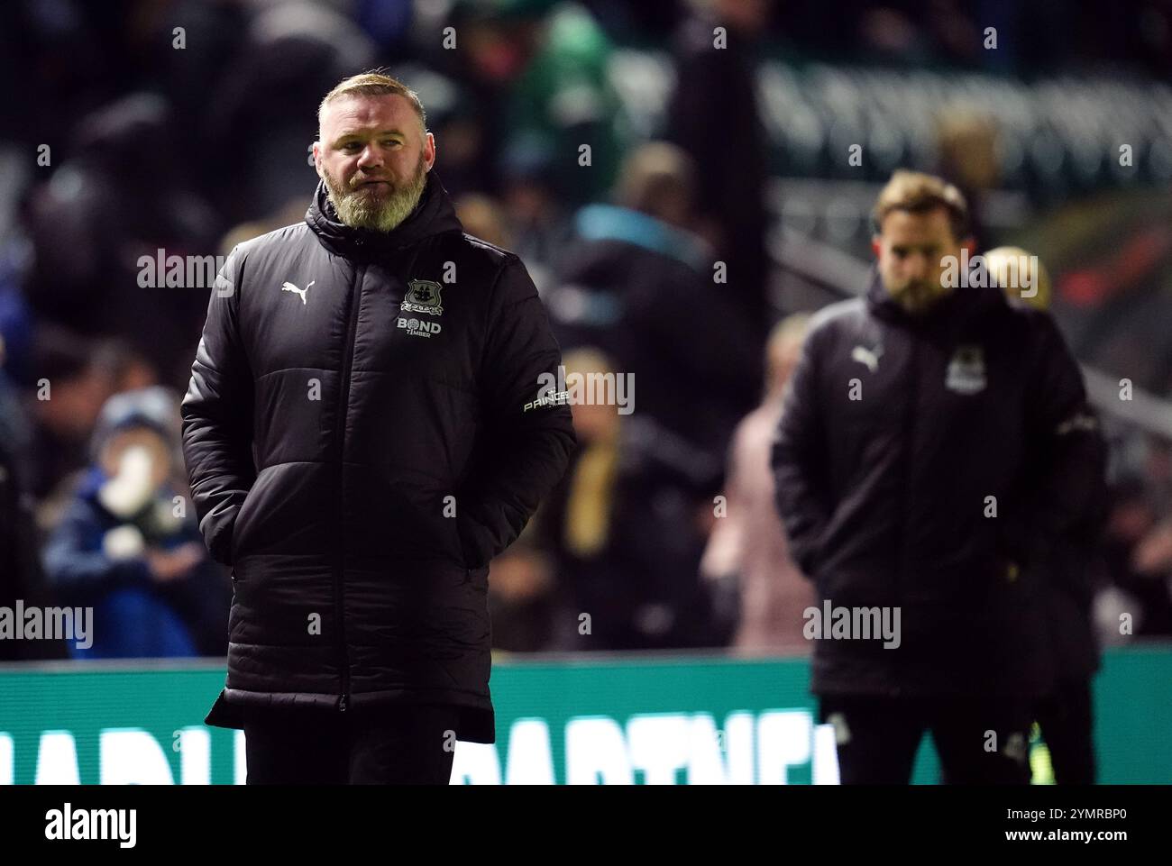 Plymouth Argyle manager Wayne Rooney during the Sky Bet Championship ...