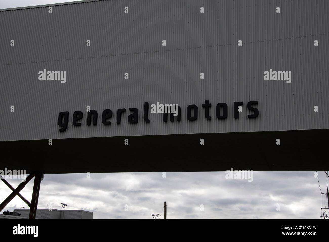 General Motors sign on Stevenson Road South in Oshawa, Ontario, Canada ...