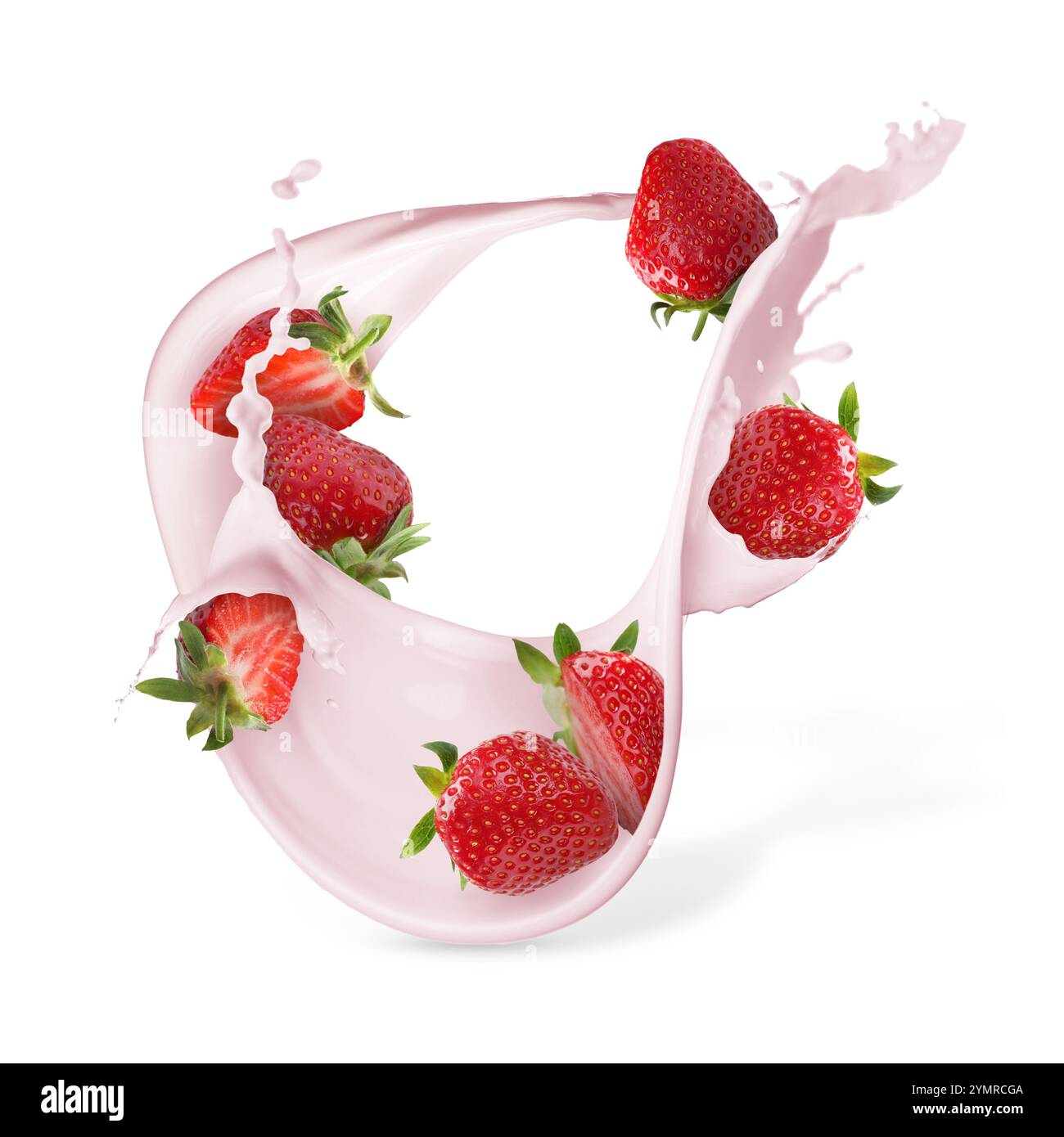 Yogurt falling on fresh strawberries hi-res stock photography and images - Alamy