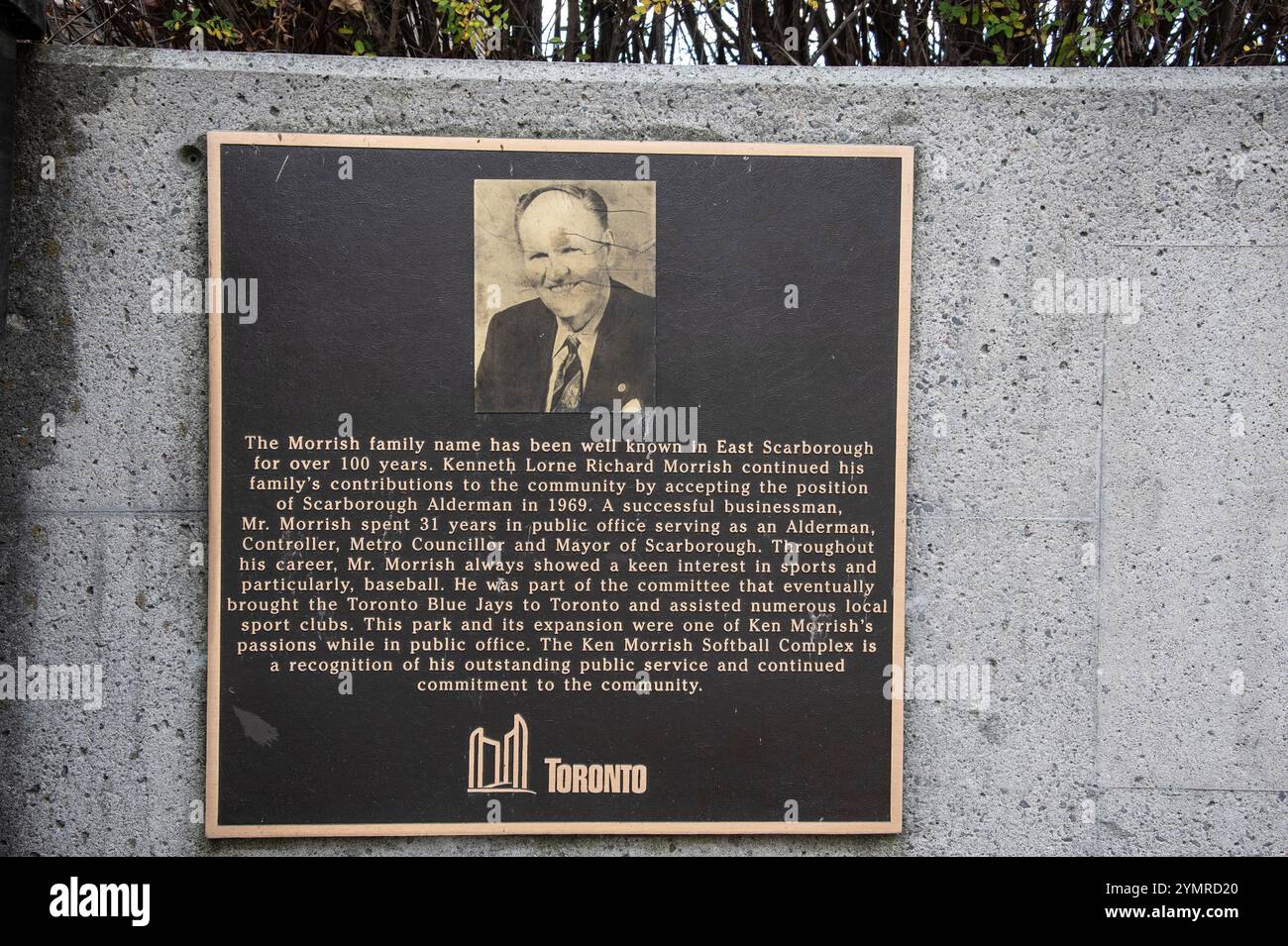 Morrish family plaque at Ken Morrish Softball Complex at East Point ...