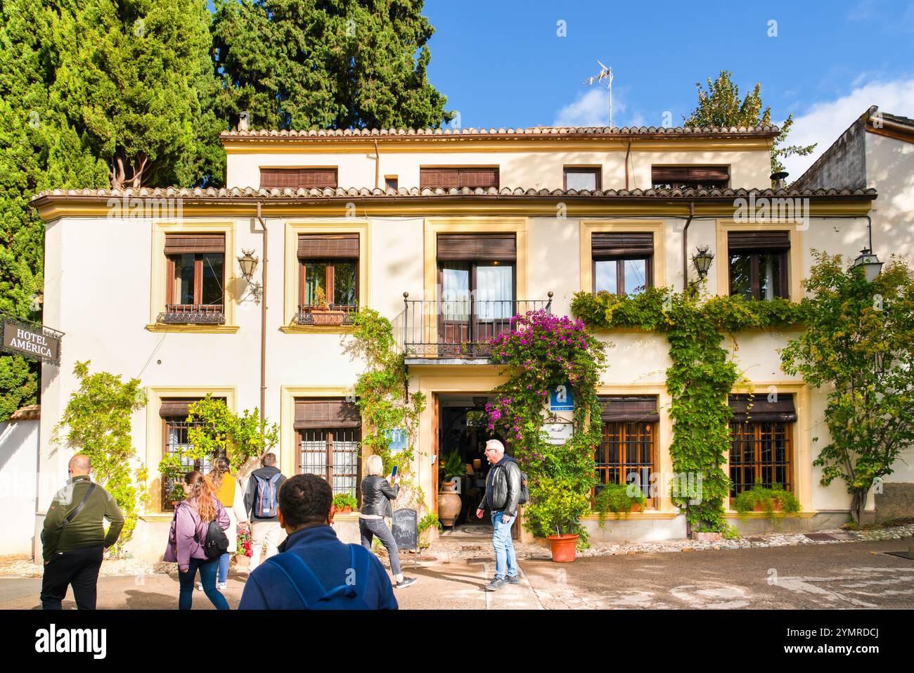 Granada, Andalusia, Spain- October 27, 2024: Hotel America building ...