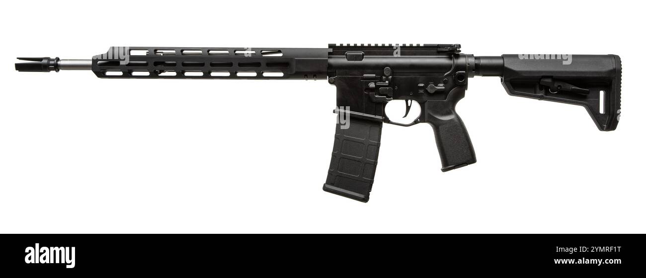 Modern automatic rifle isolated on white background. Weapons for police ...