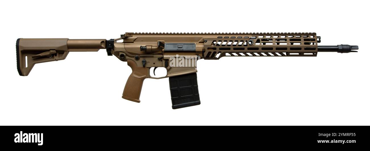 Semi-automatic .308 caliber carbine with a modern tactical design ...