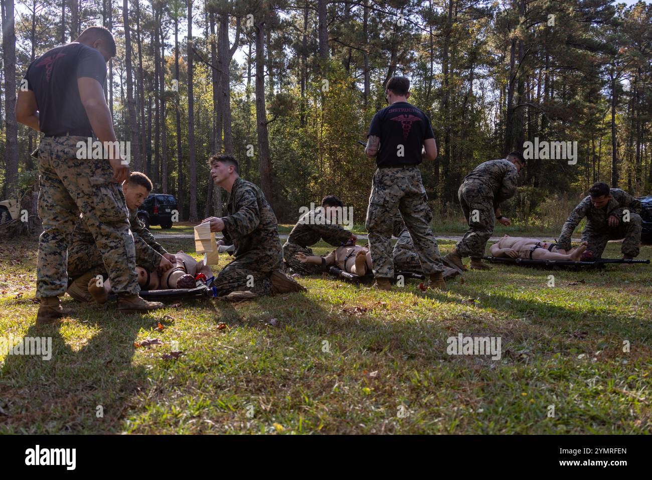 U.S. Marines with Headquarters and Support Battalion, School of ...