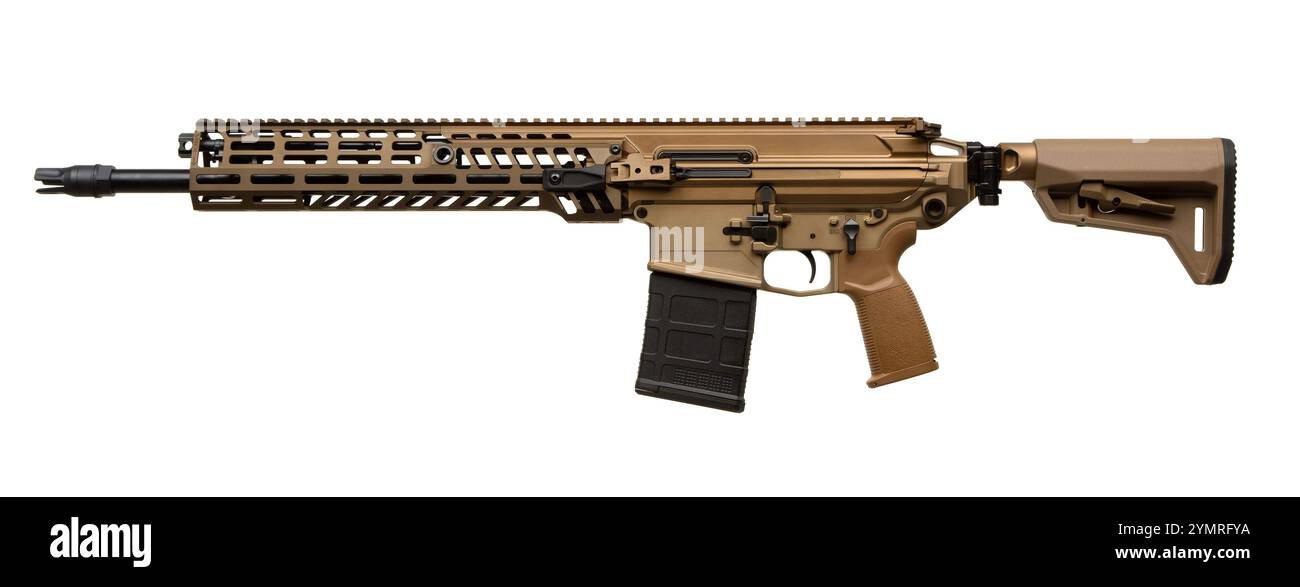 Semi-automatic .308 caliber carbine with a modern tactical design ...