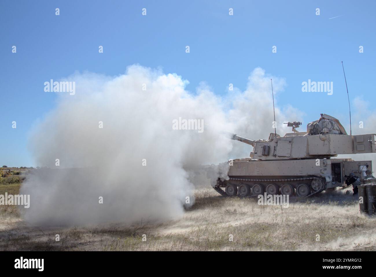An U.S. Army M109A7 "Paladin" self-propelled howitzer operated by ...