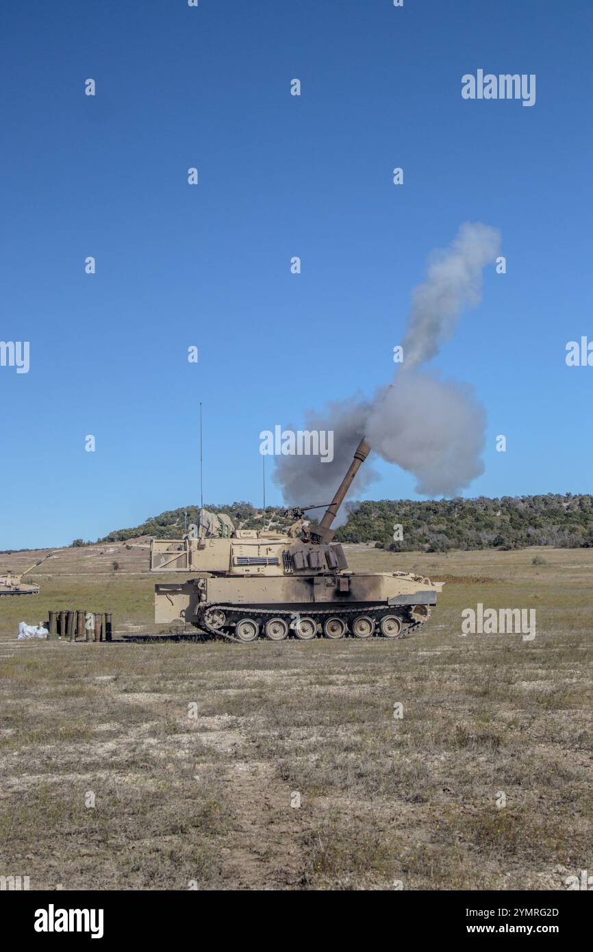 An U.S. Army M109A7 "Paladin" self-propelled howitzer operated by ...
