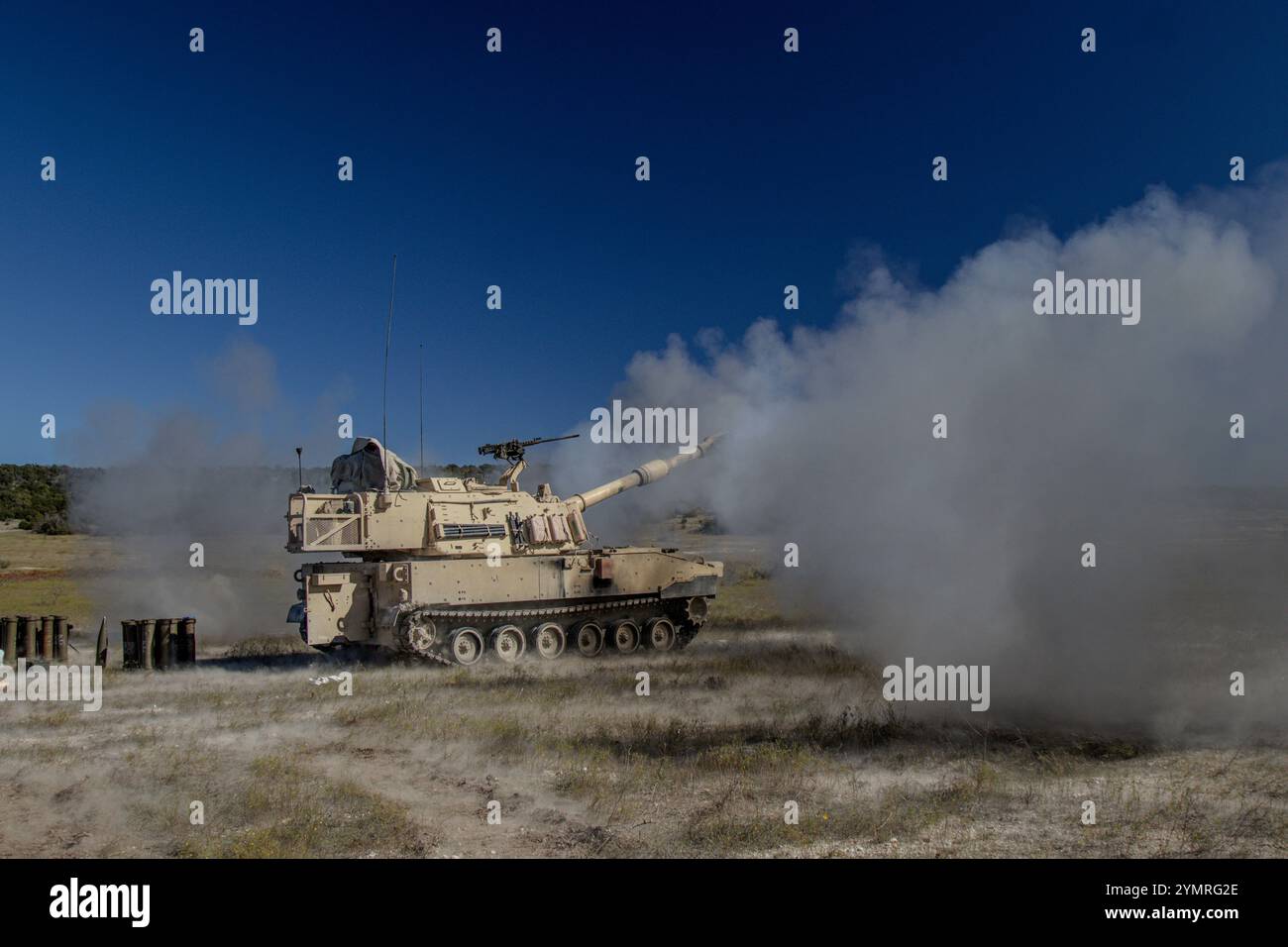 An U.S. Army M109A7 "Paladin" self-propelled howitzer operated by Soldiers of the 2nd Battalion ...