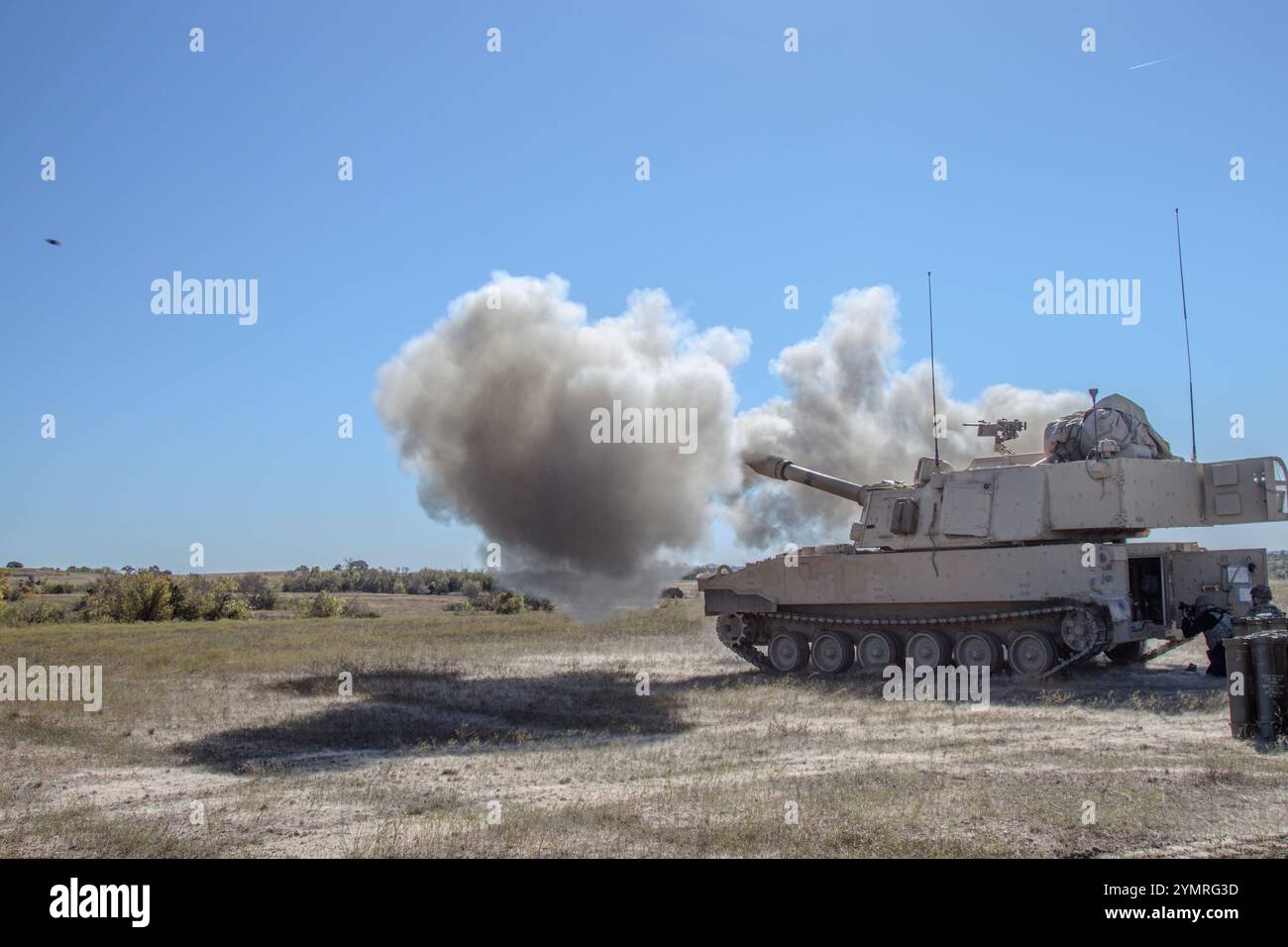 An U.S. Army M109A7 "Paladin" self-propelled howitzer operated by ...