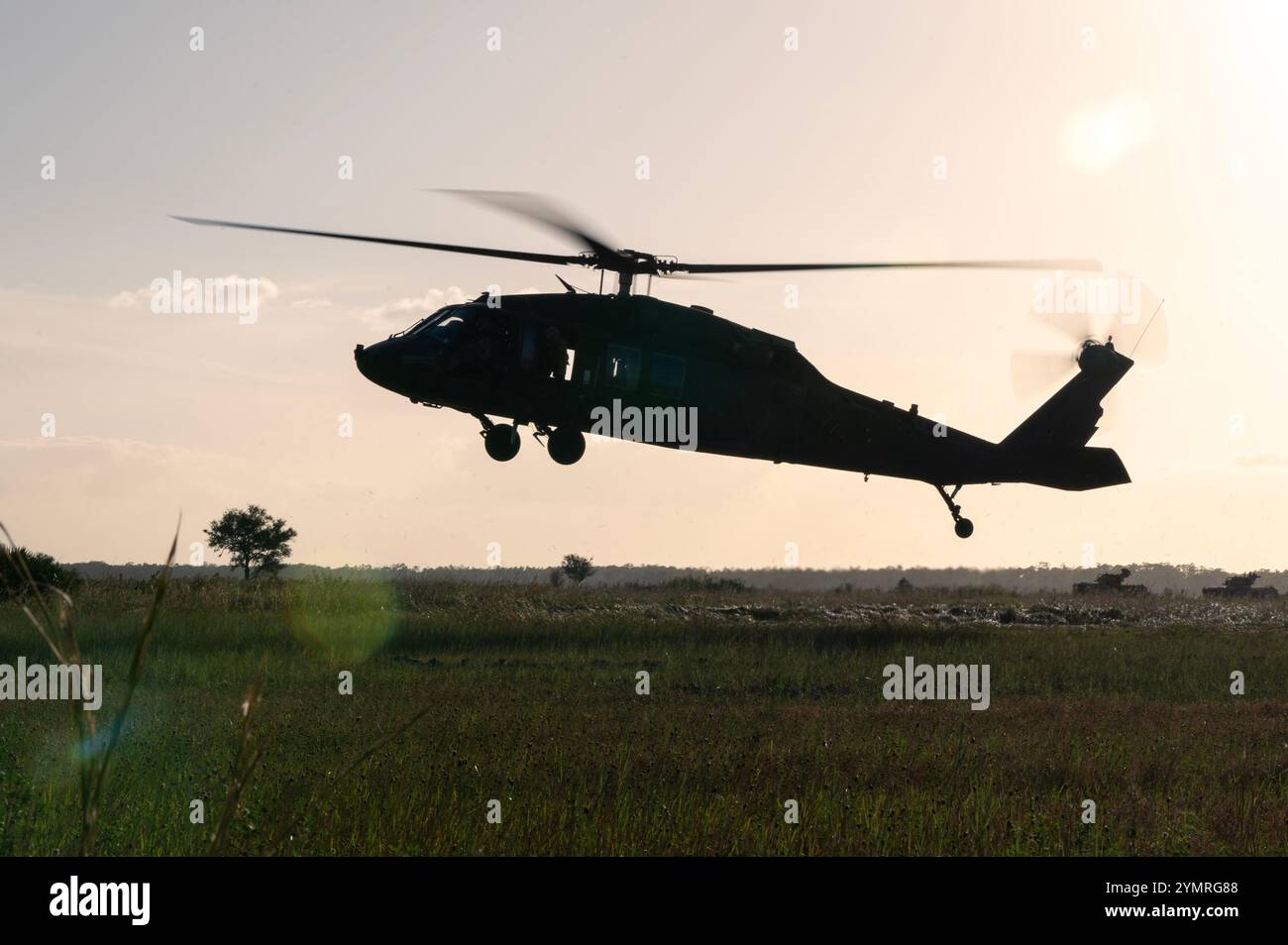 A U.S. Army UH-60L Black Hawk utility helicopter lands during Exercise ...