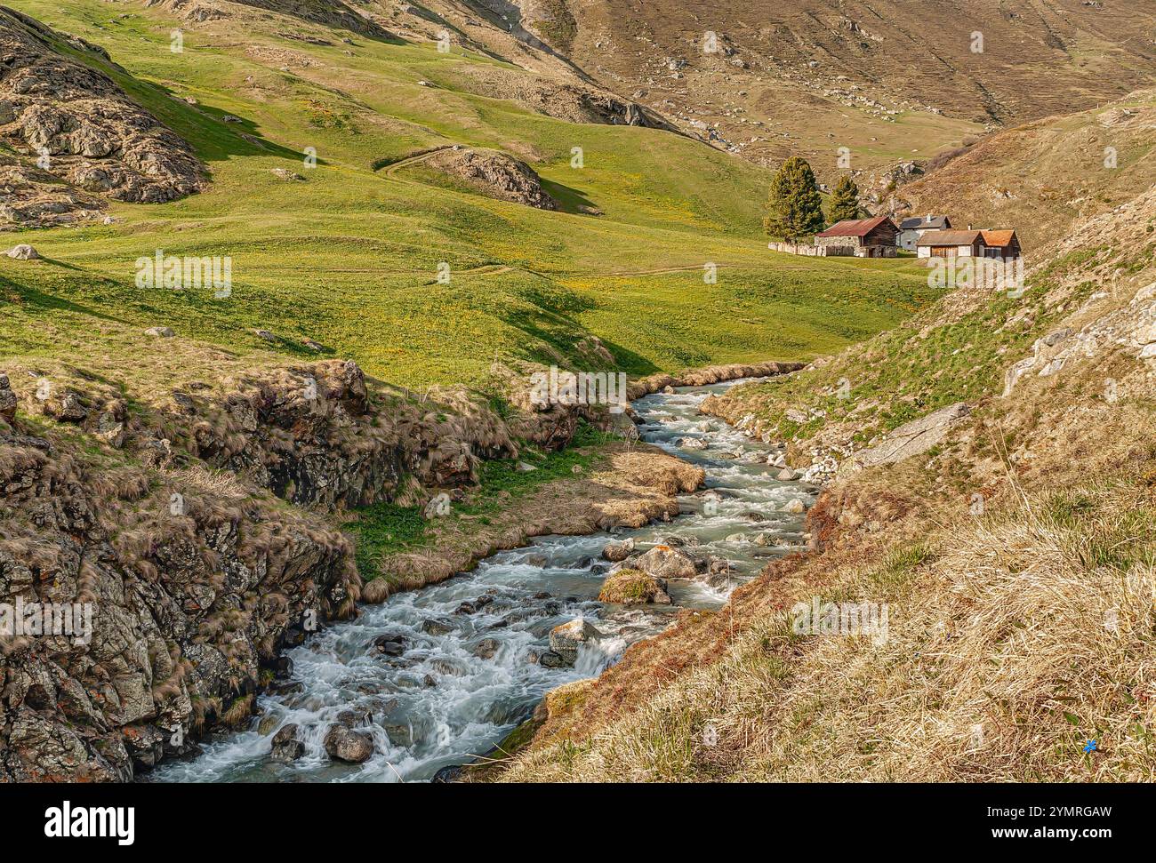 Scenic mountain Landscape at Julier Pass, Engadin, Switzerland Stock ...