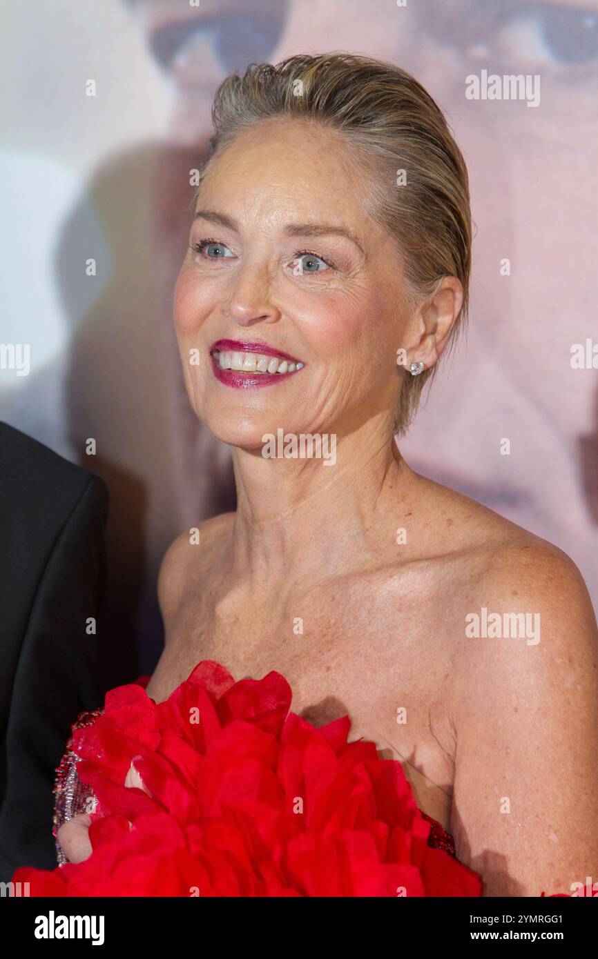 Turin, Italy. 22nd Nov, 2024. American actress Sharon Stone on red carpet of 2024 Torino Film ...