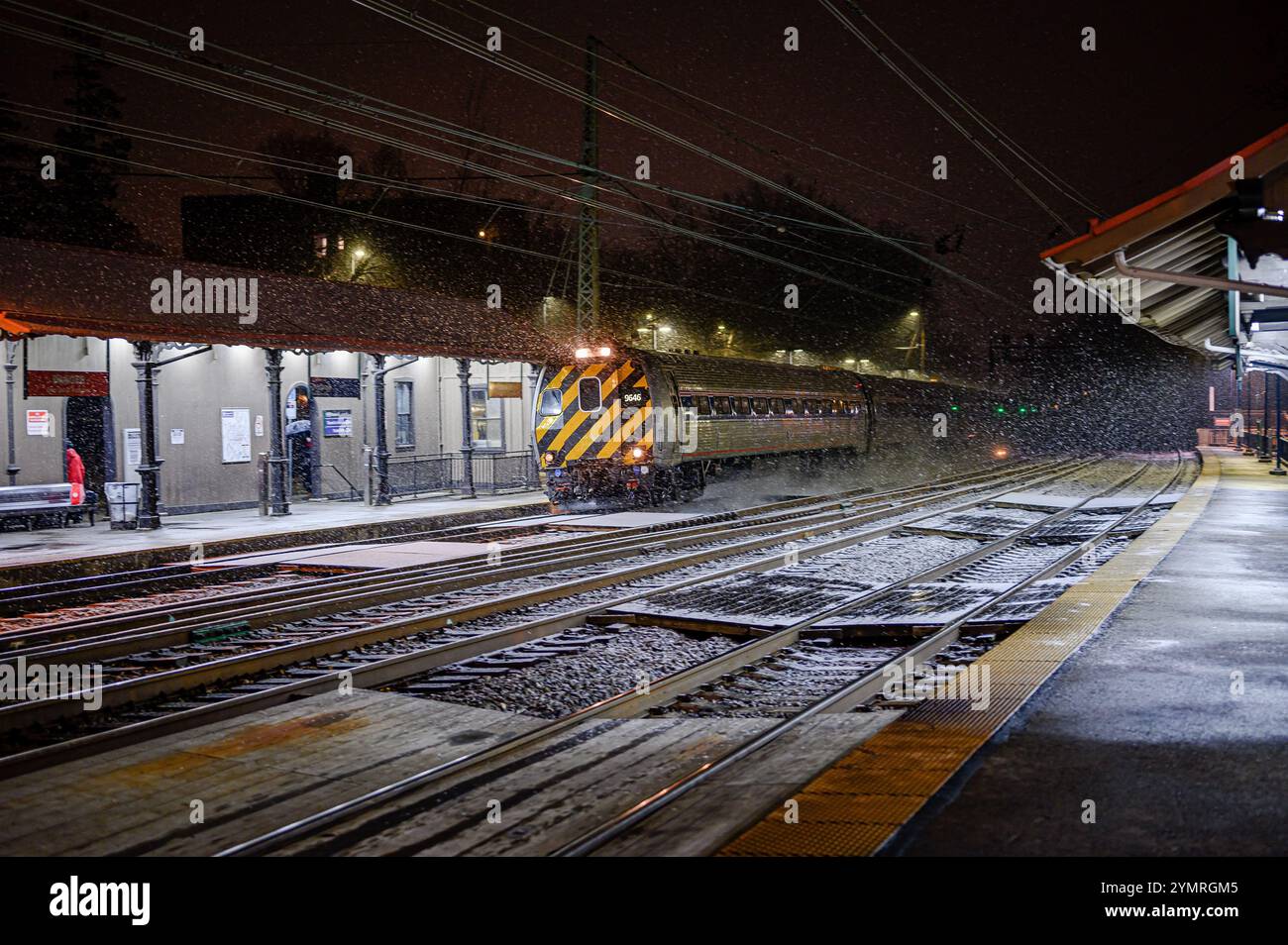 Rail Vehicles in the snow in the Philadelphia area Stock Photo - Alamy