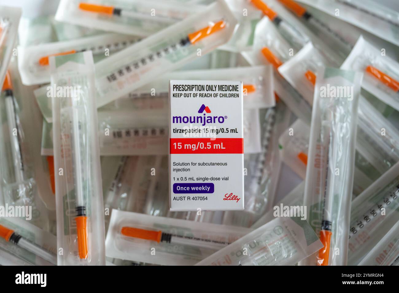 Mounjaro tirzepatide GLP-1 GIP receptor agonist, injection injectable ...