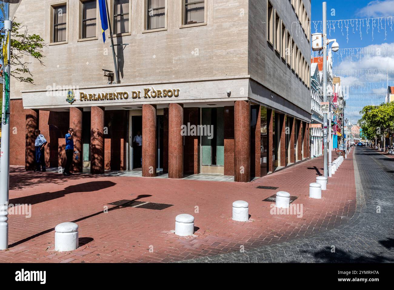 The Curaçao parliament building. Wilhelminaplein, Willemstad, Curaçao ...