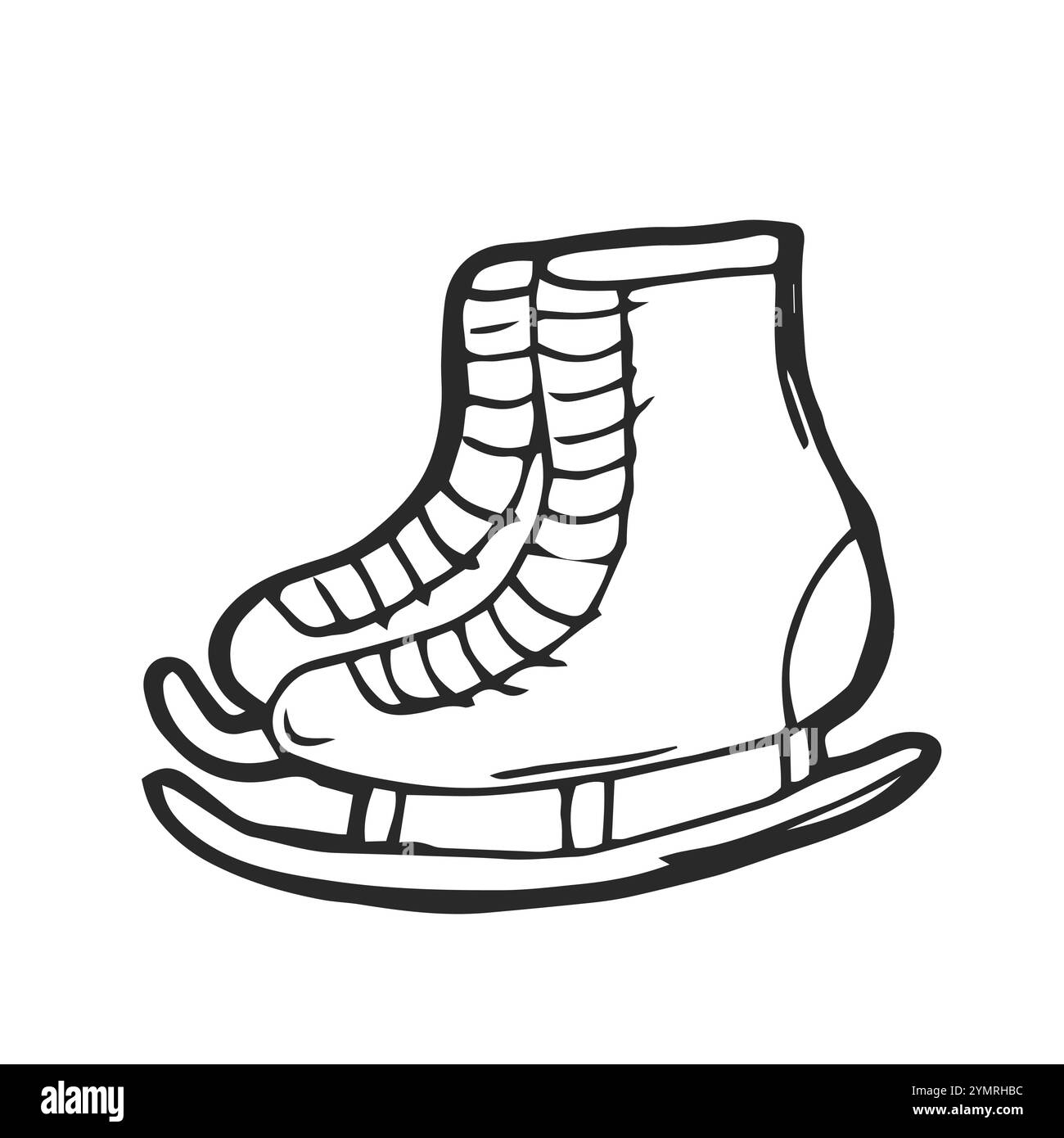 Pair of figure ice skates, hand drawn sketch. Vector illustration ...