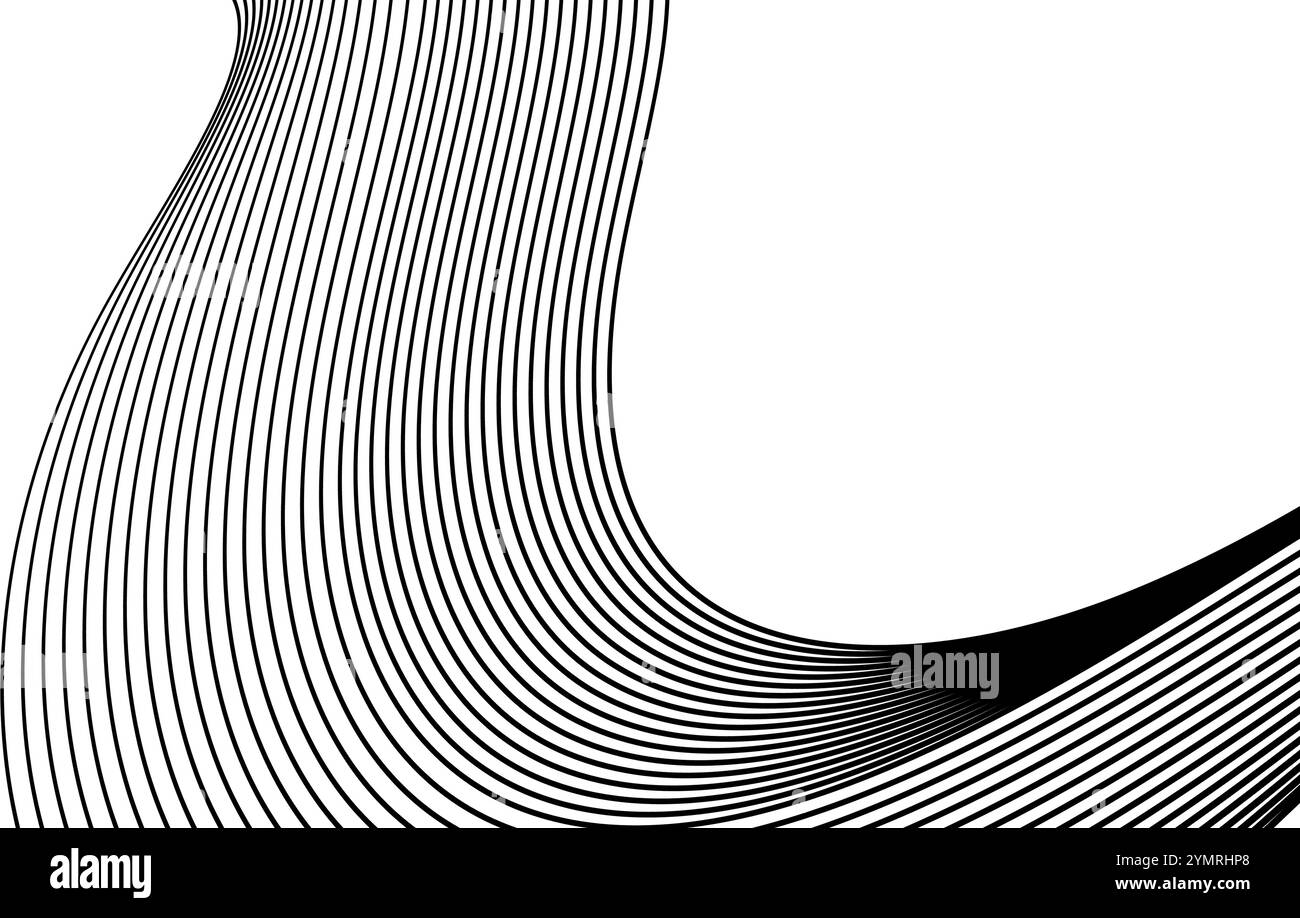 abstract curved lines of fluid motion. Vector illustration Stock Vector ...