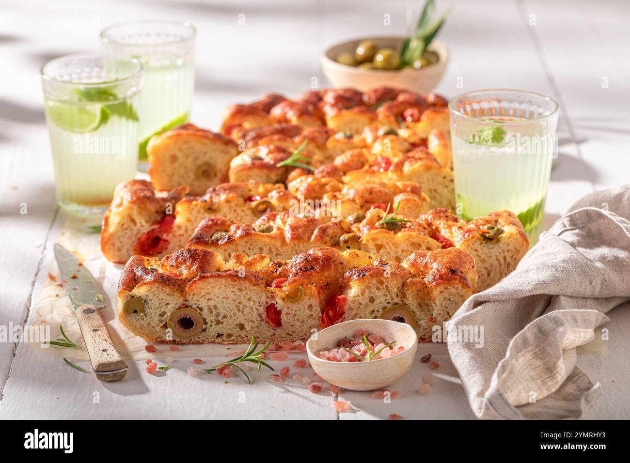 Fresh and traditional focaccia baked in the oven. Poster for Restaurant ...
