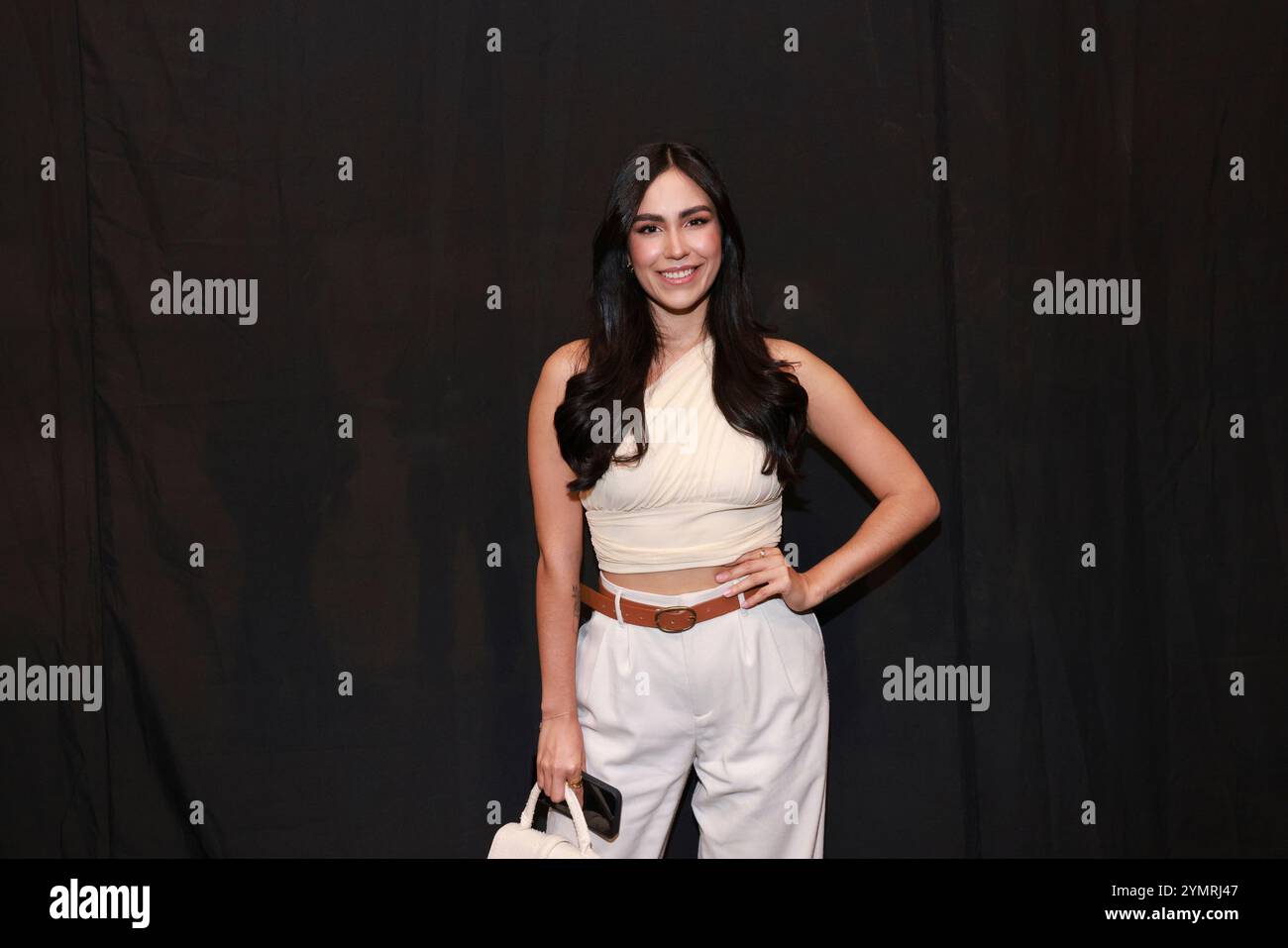 Mexico City, Mexico. 21st Nov, 2024. Naomi Hernández poses for photos during the mass for the ...