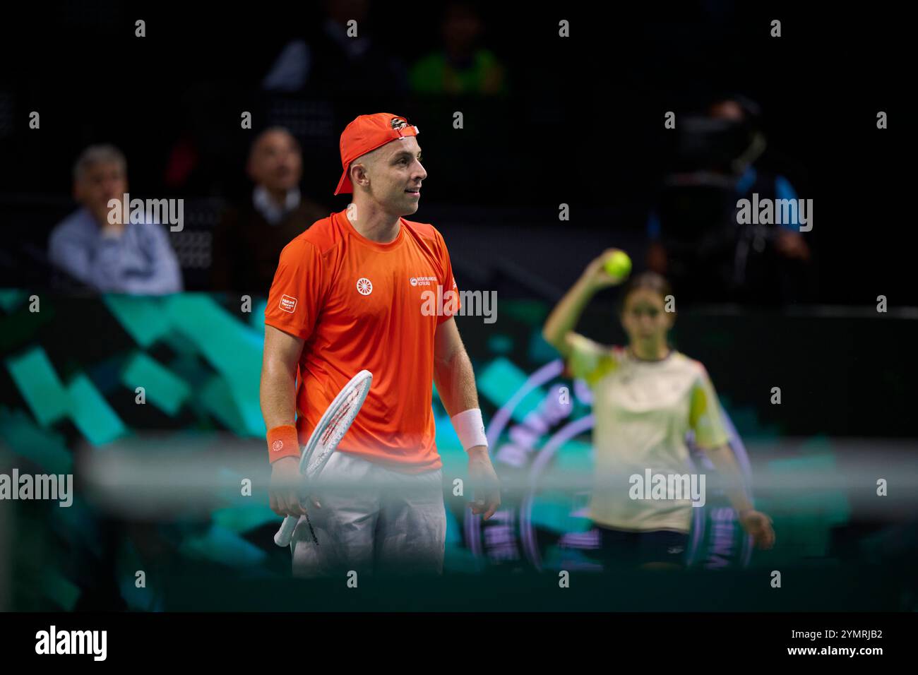 Tallon Griekspoor of Netherlands team in action against Jan Lennard ...