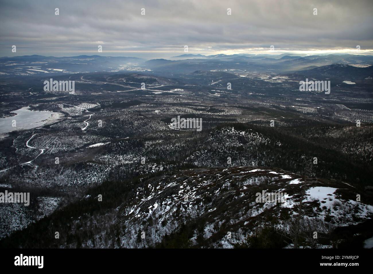 Swan Lake Mountain (Mont du Lac des Cygnes) in southern Quebec, Canada ...