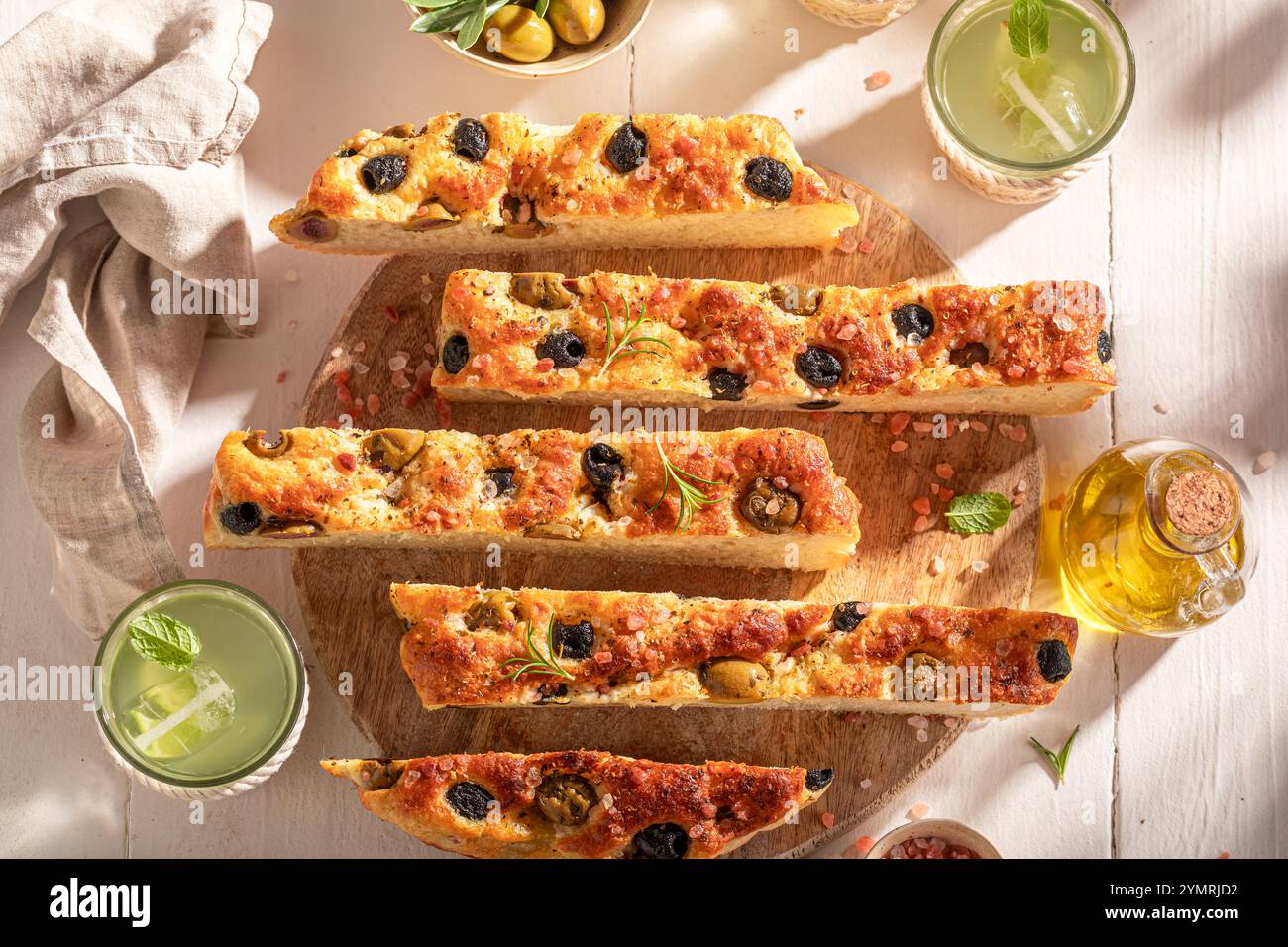 Fresh and traditional focaccia with fresh and vegan ingredients. Poster ...