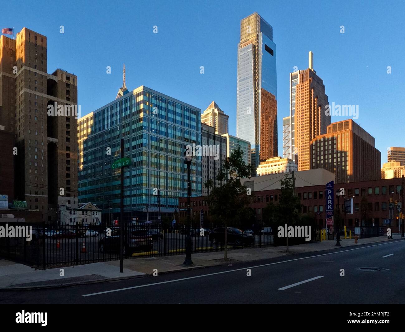 The skyscrapers of Center City Philadelphia rise above the city, as ...