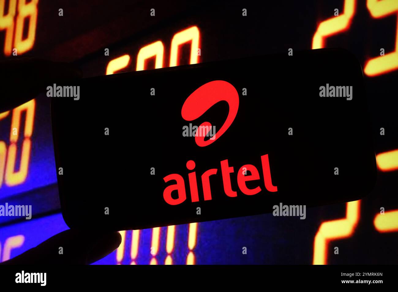 In this photo illustration, the Bharti Airtel company logo is seen ...