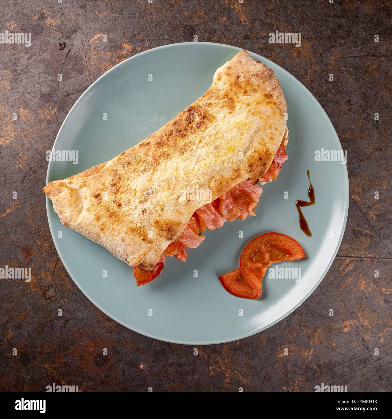 Calzone stuffed baked on hi-res stock photography and images - Alamy