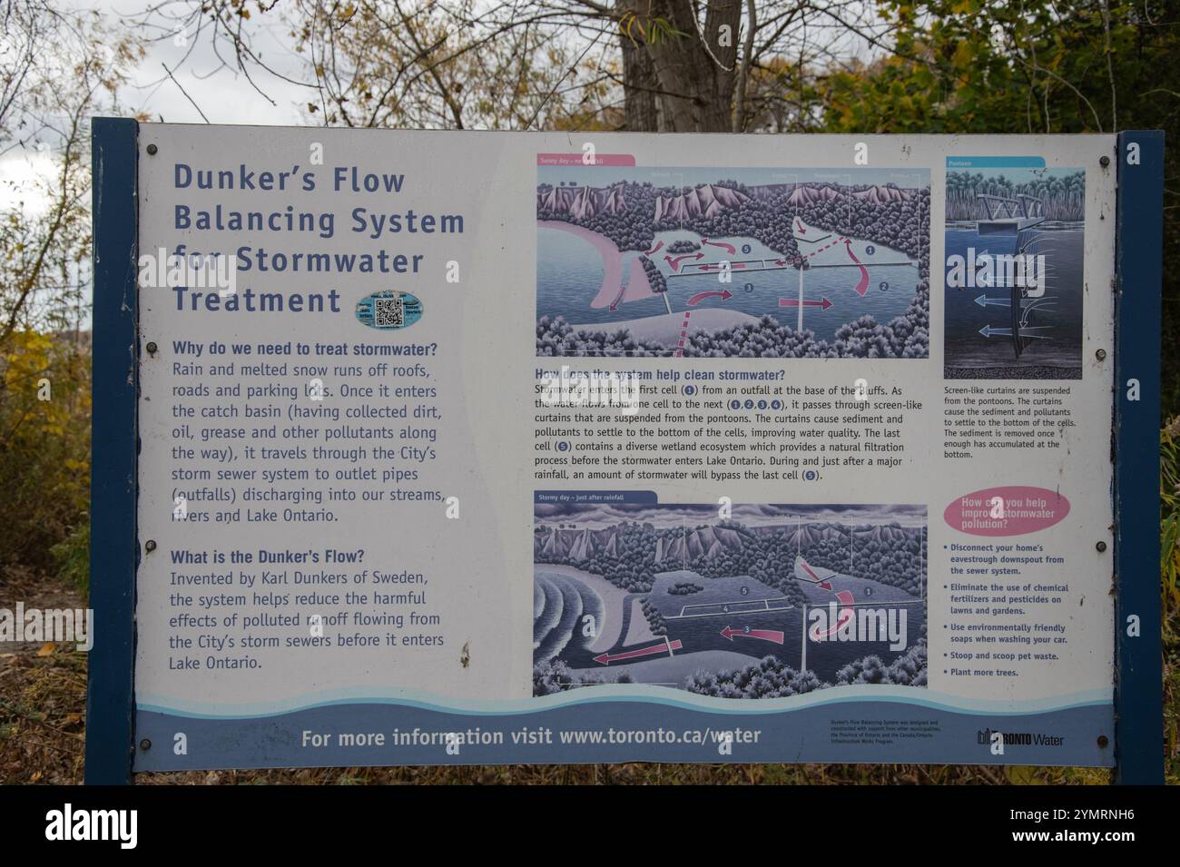 Dunker's flow for storm water sign at Bluffer's Park in Scarborough ...