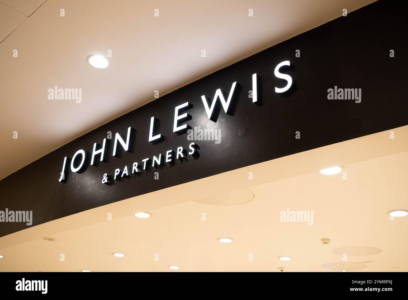 John Lewis & Partner sign above entrance to store Stock Photo - Alamy