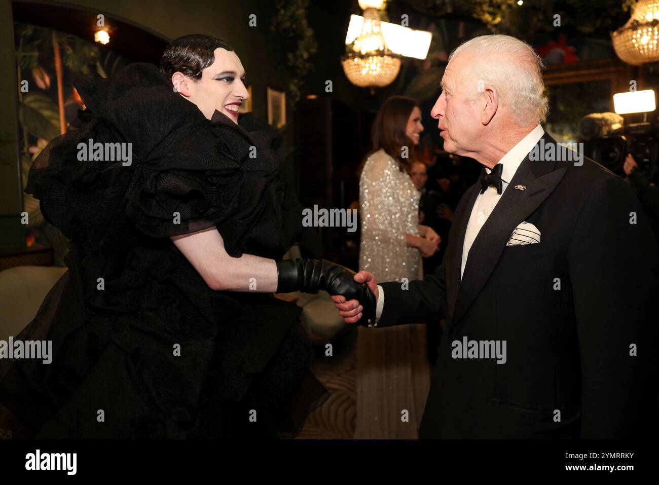 King Charles III meets Nemo after the Royal Variety Performance at the ...