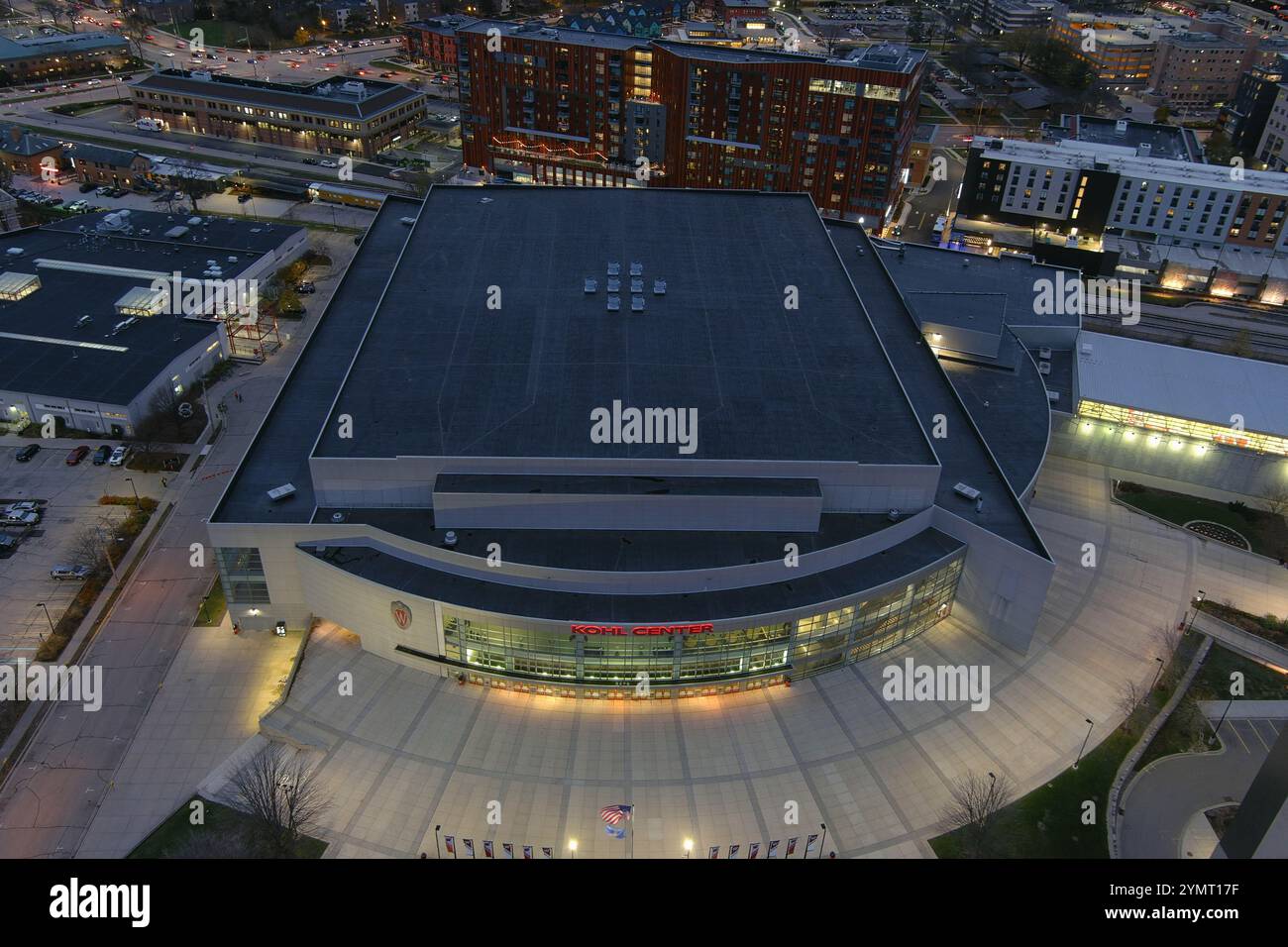 Madison, United States. 22nd Nov, 2024. A general overall aerial view ...