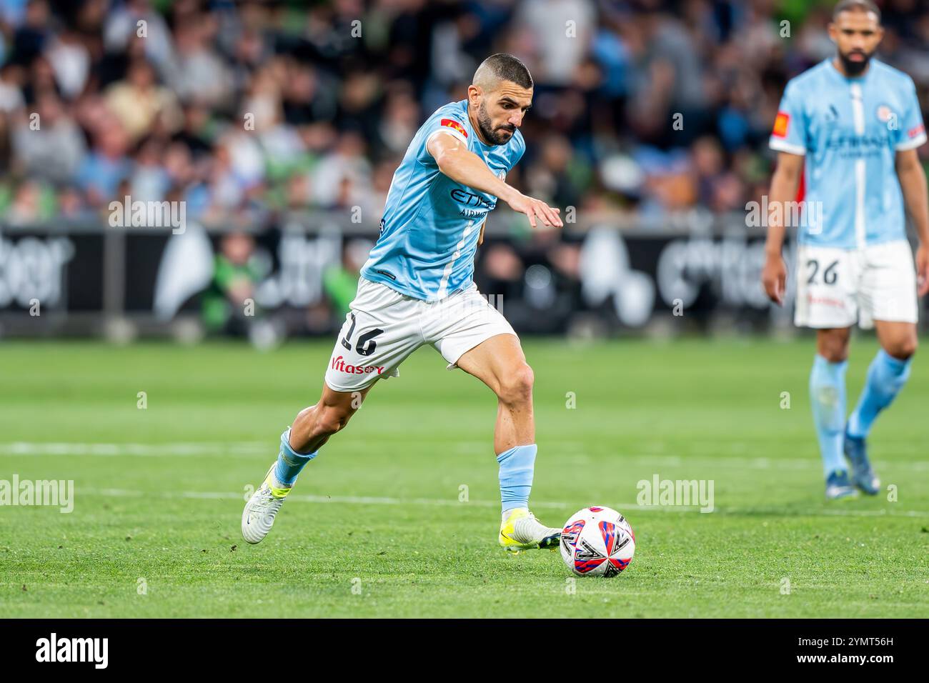 Melbourne City's captain Aziz Behich seen in action during the Men A ...