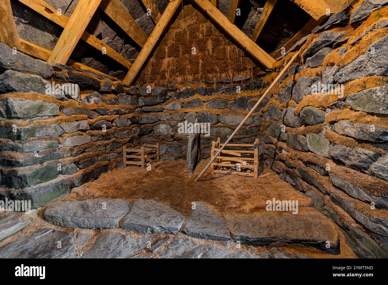 Barn in Turf Farmhouse at Skogar Open Air Museum (Skógasafn). Skógar ...