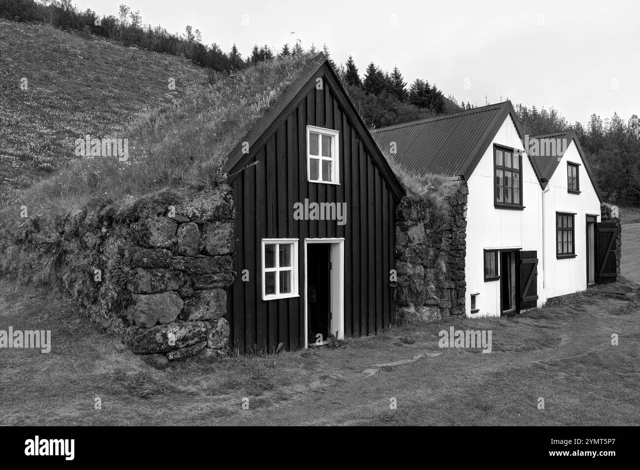 Turf Farmhouse from Skál. Skogar Open Air Museum (Skógasafn). Skógar ...