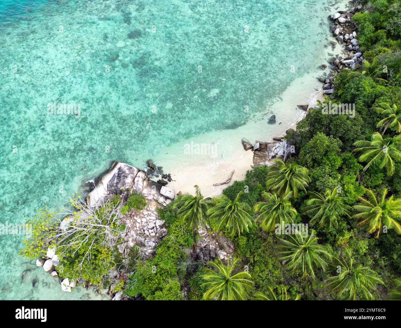 Indonesia Anambas Islands - Drone view Telaga Island beach view Stock ...
